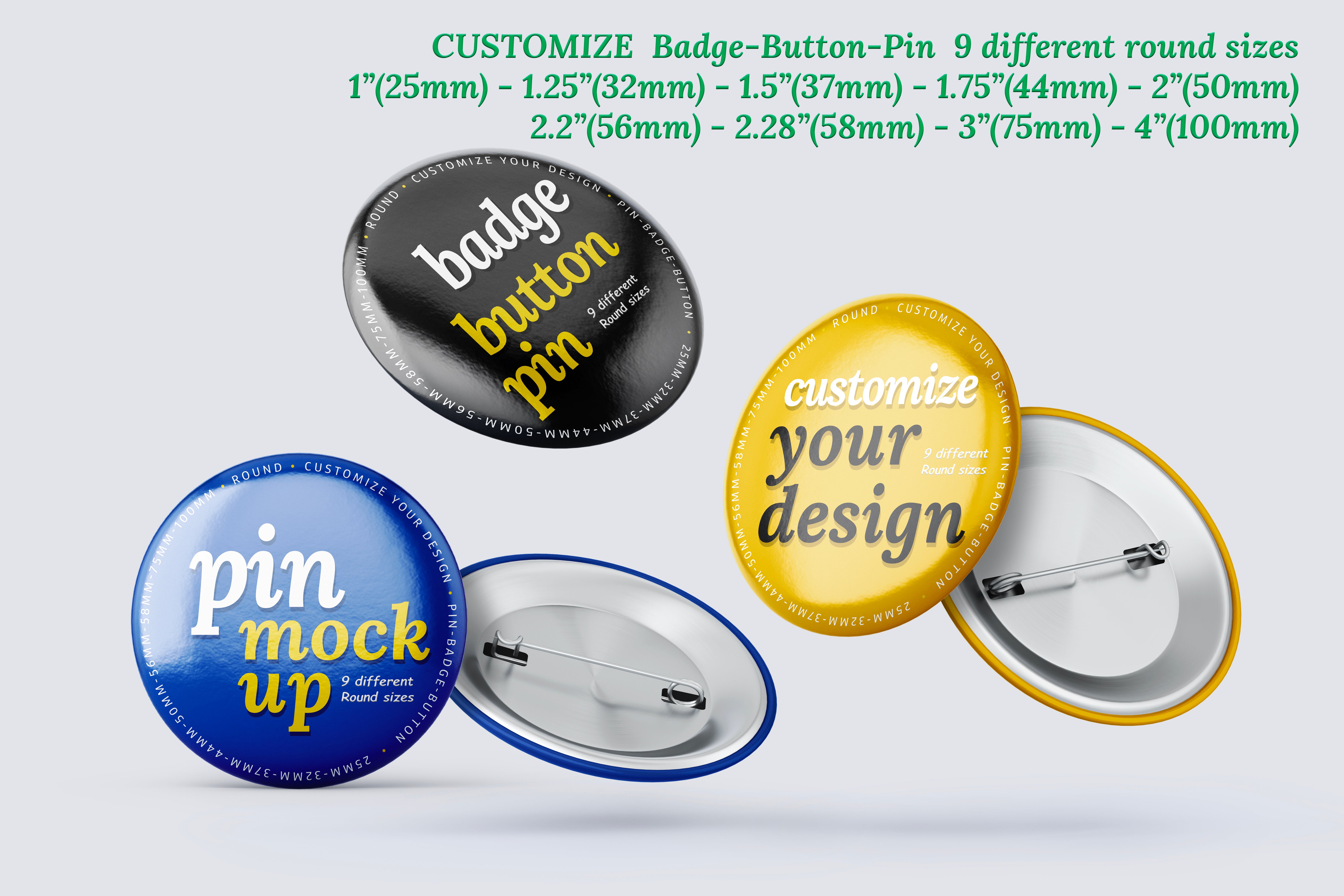 Custom Round Pinback Button Badge 1 inch, 1.25 inch, 1.5 inch, 1.75 in – The Lux Bliss